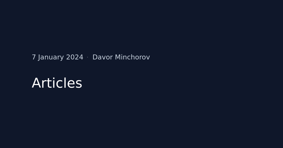 Articles Davor Minchorov 