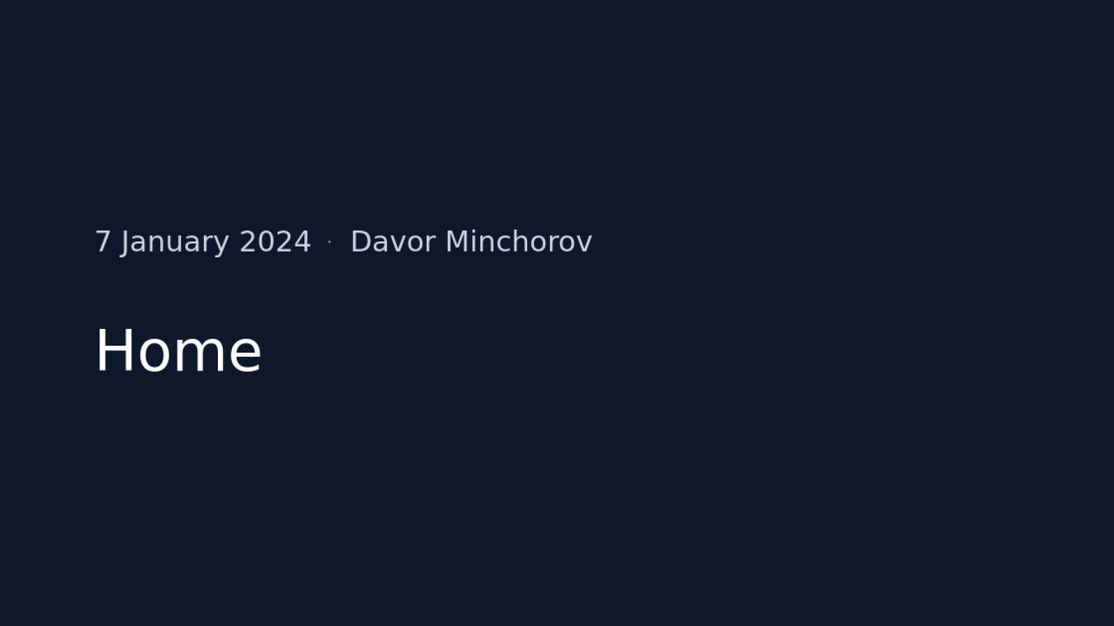 Home | Davor Minchorov